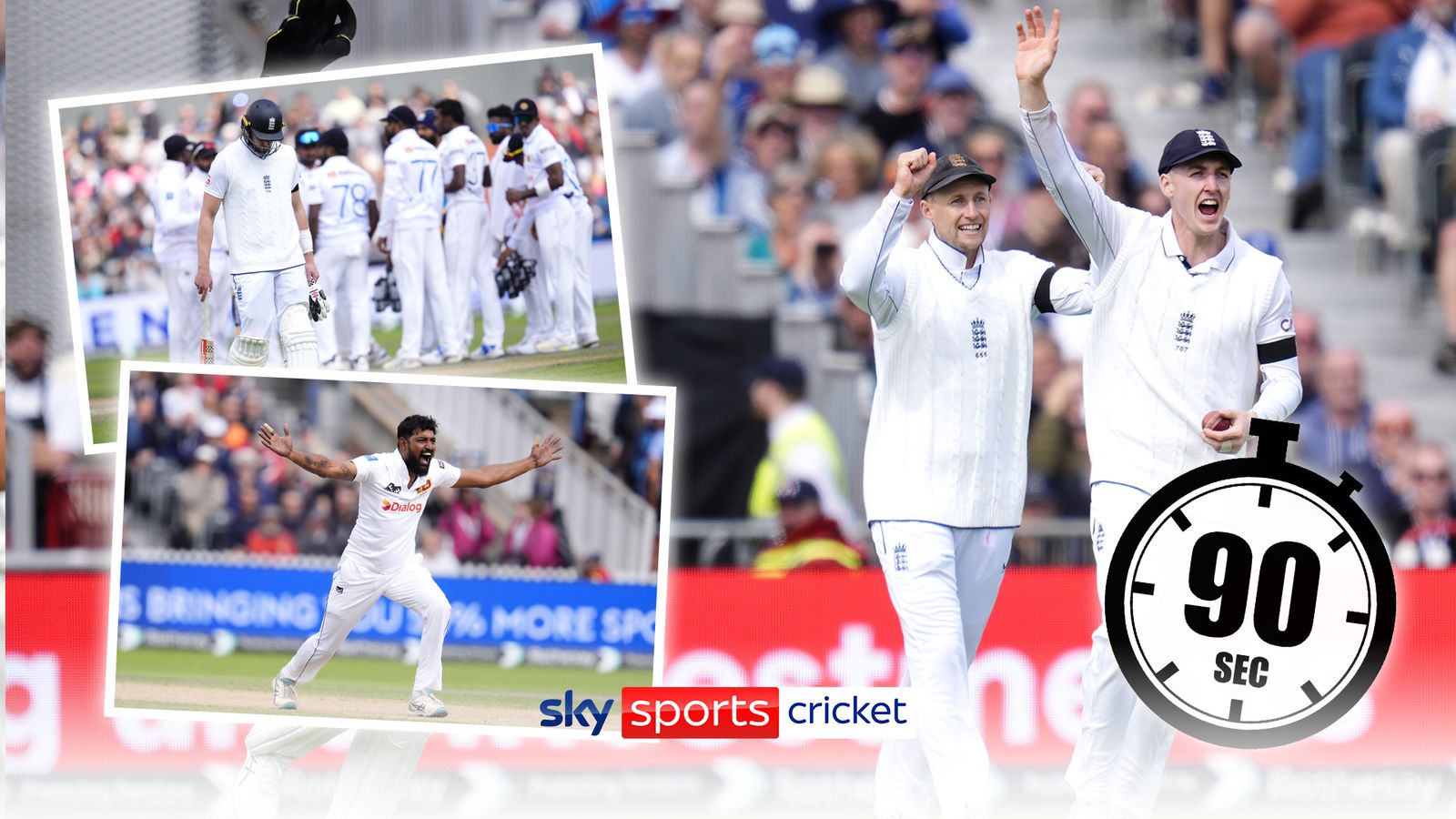 England vs Sri Lanka: All 10 wickets from day three in 90 seconds ...