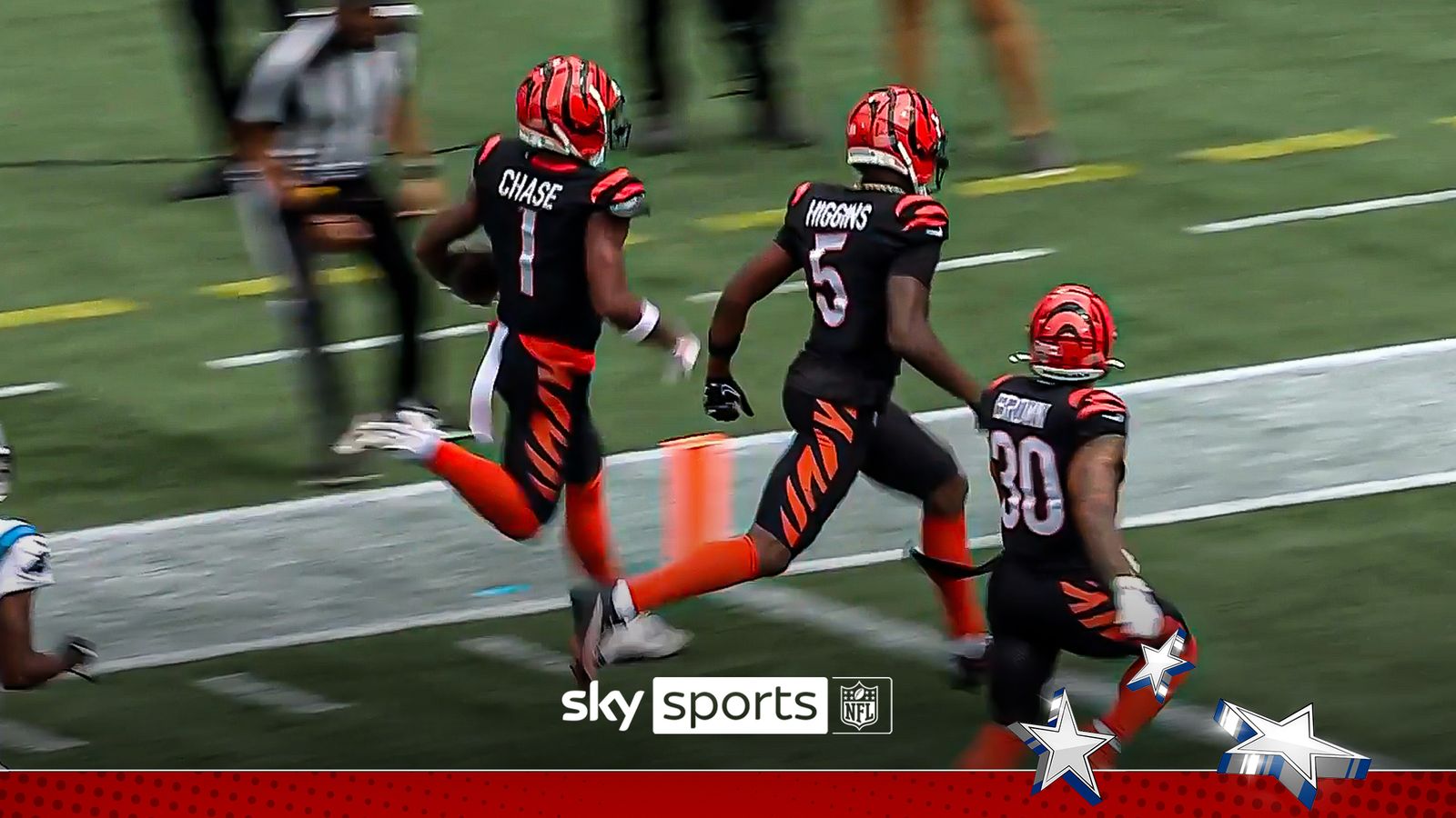 Cincinatti Bengals @ Carolina Panthers | Chase's 63yd pinball touchdown ...