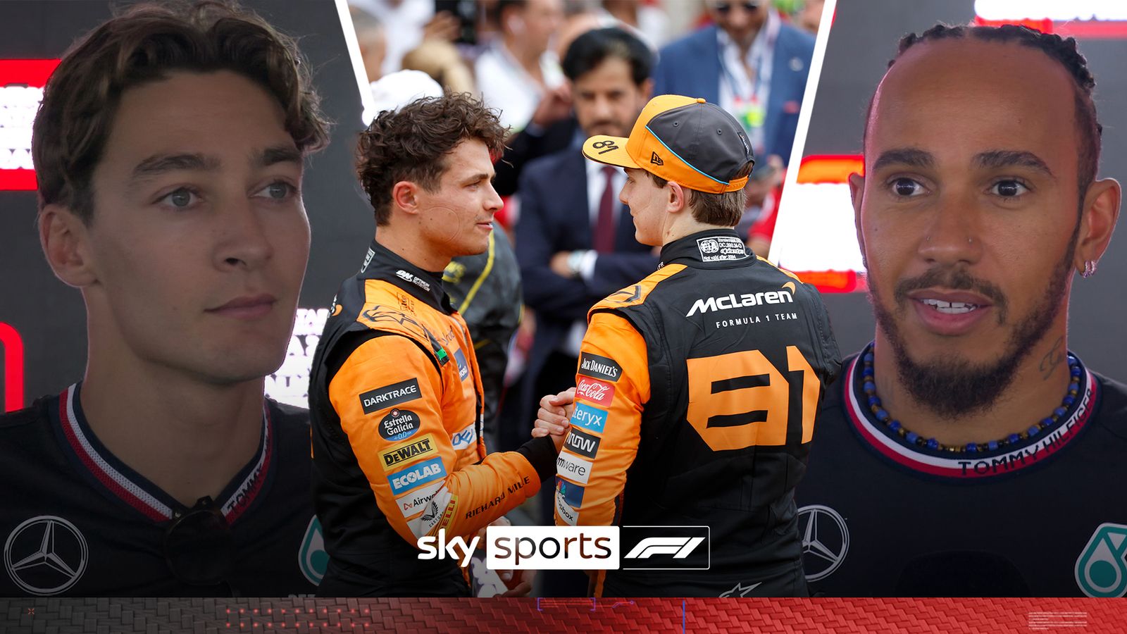 Azerbaijan GP: Lewis Hamilton and George Russell discuss McLaren's ...