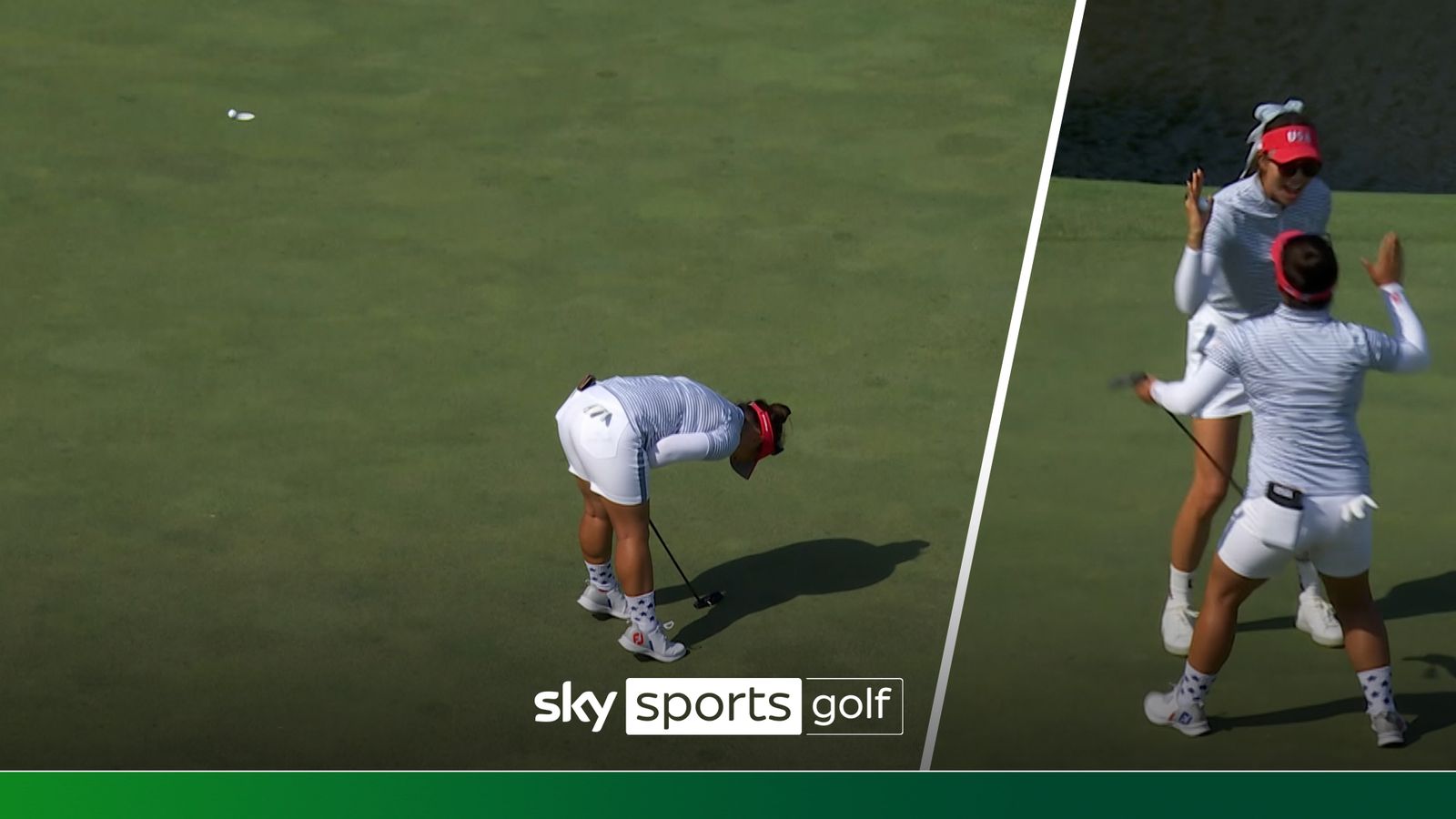 Solheim Cup: Megan Khang's putt hangs for TEN SECONDS before dropping ...