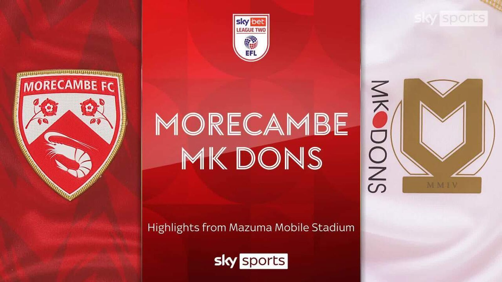 Morecambe 1 - 3 MK Dons - Match Report & Highlights