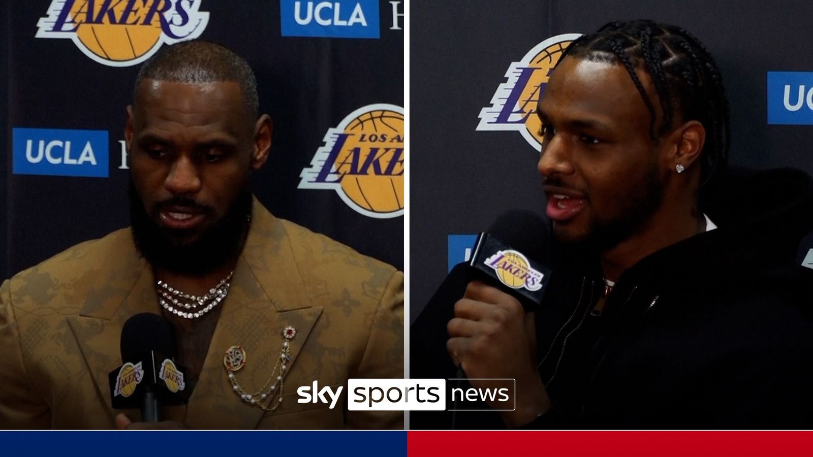 LeBron & Bronny James on becoming first father-son duo in NBA | NBA ...