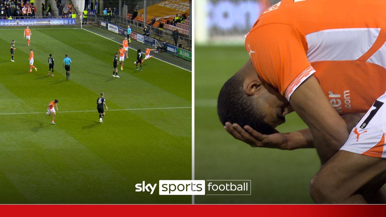 'Get out the way!' | Embleton SMASHES Blackpool teammate Fletcher with ...