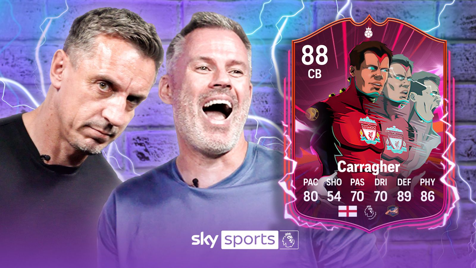 Gary Neville rates Jamie Carragher's EA Sports FC 25 Prime Hero Item ...