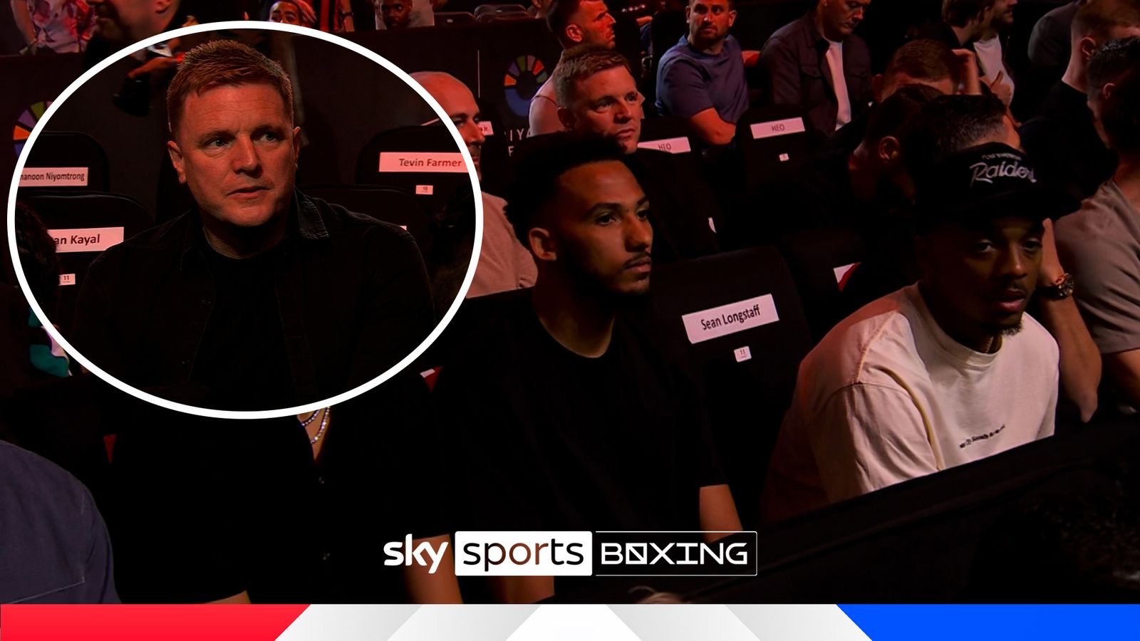 Eddie Howe and Newcastle squad ringside for Gilberto Ramirez-Chris ...