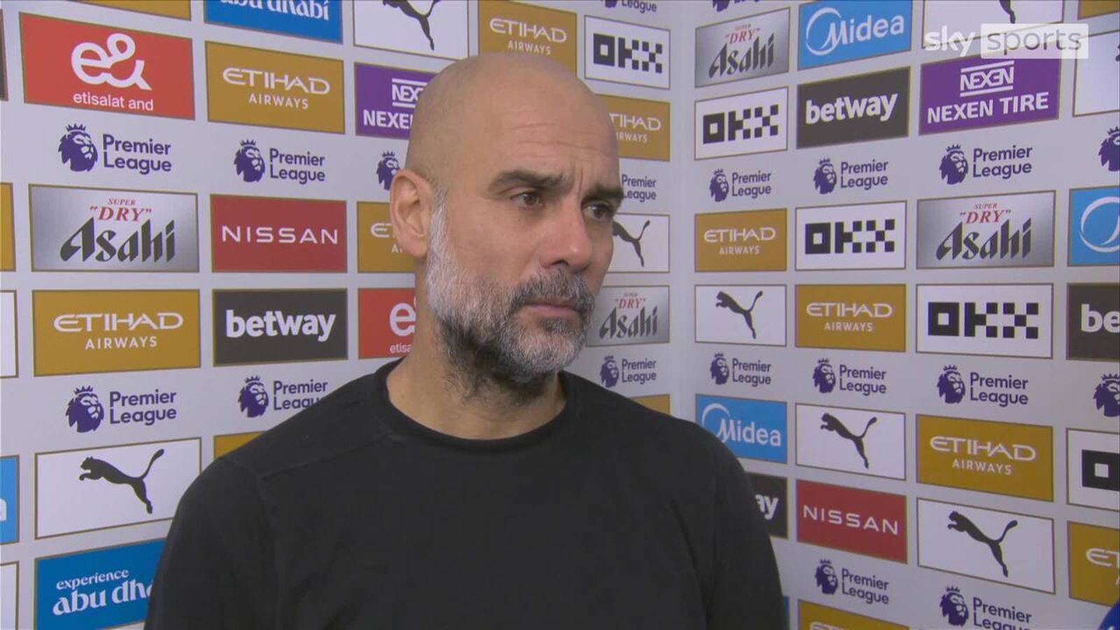 Man City manager Pep Guardiola post match interview after loss to Man ...