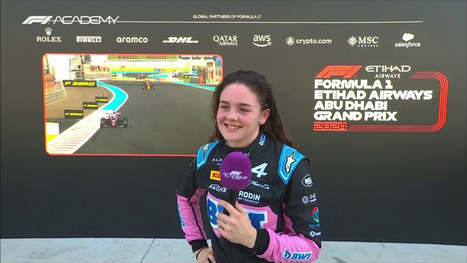 F1 Academy: Abbi Pulling takes double win in Abu Dhabi to set new ...