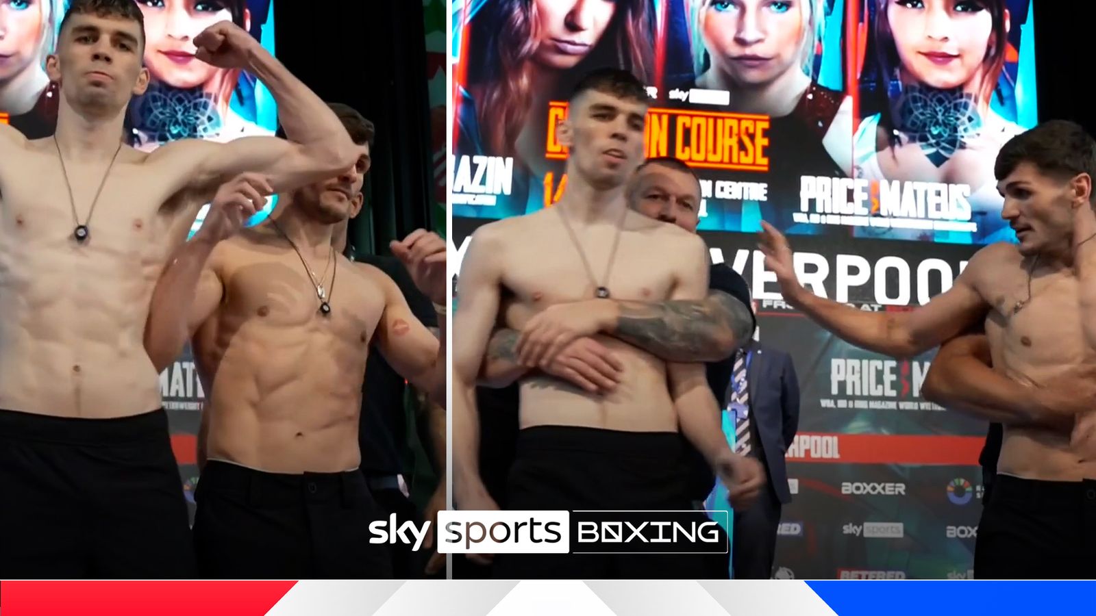 Stephen McKenna and Lee Cutler separated by security at weigh-in ahead ...