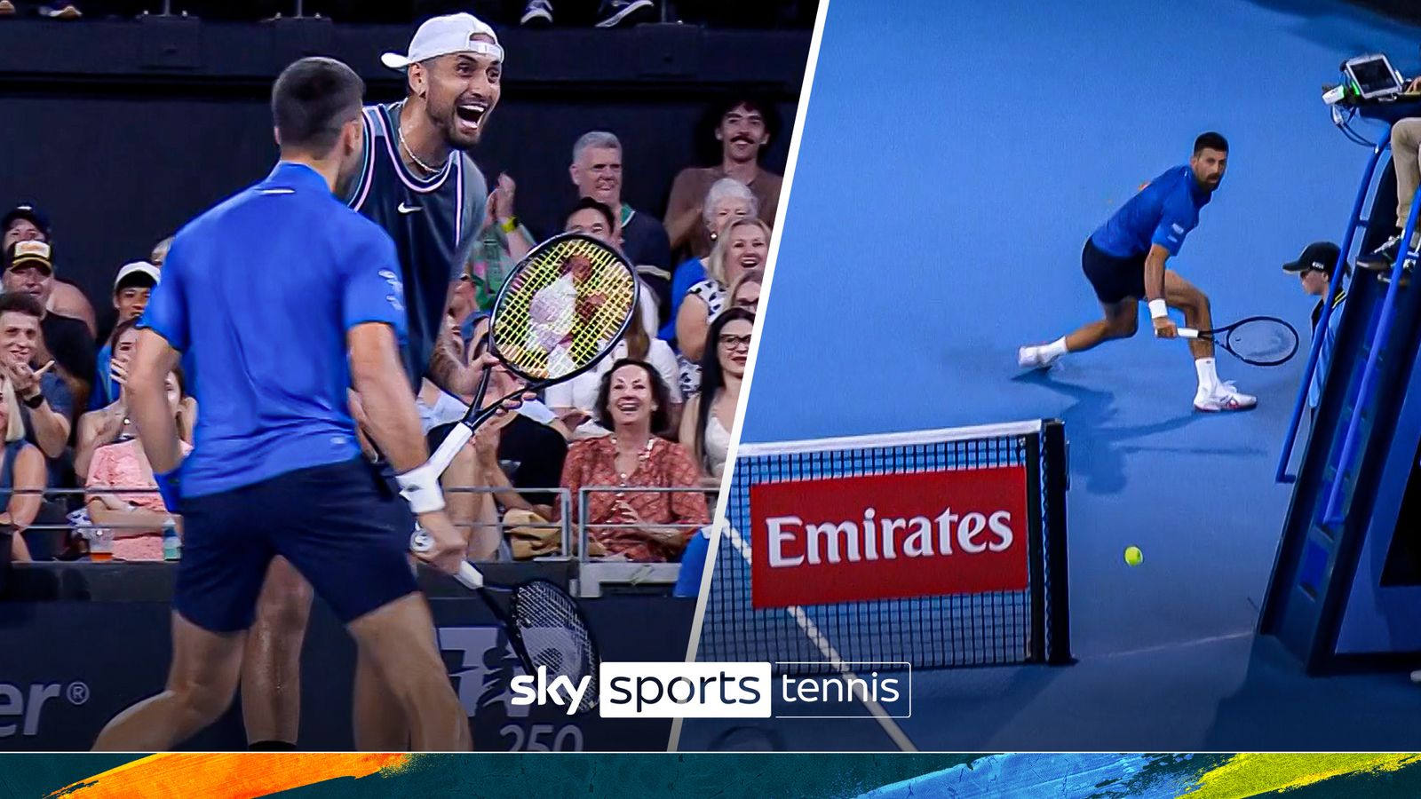Nick Kyrgios and Novak Djokovic win first doubles match at Brisbane International ahead of ...