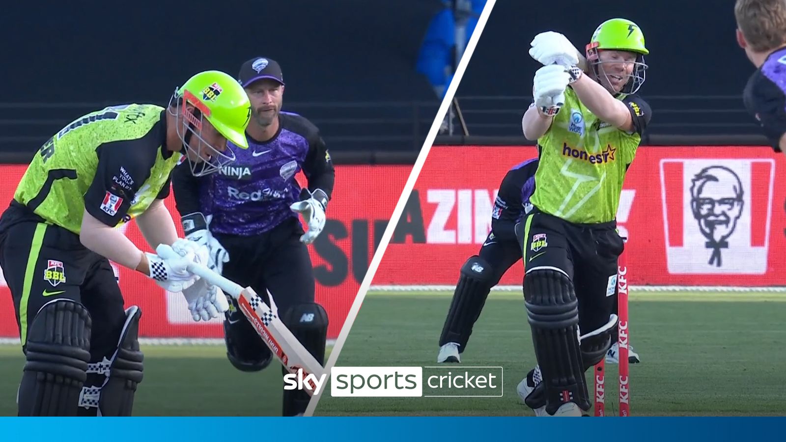 David Warner hit in the back of the head by OWN broken bat! | Cricket ...