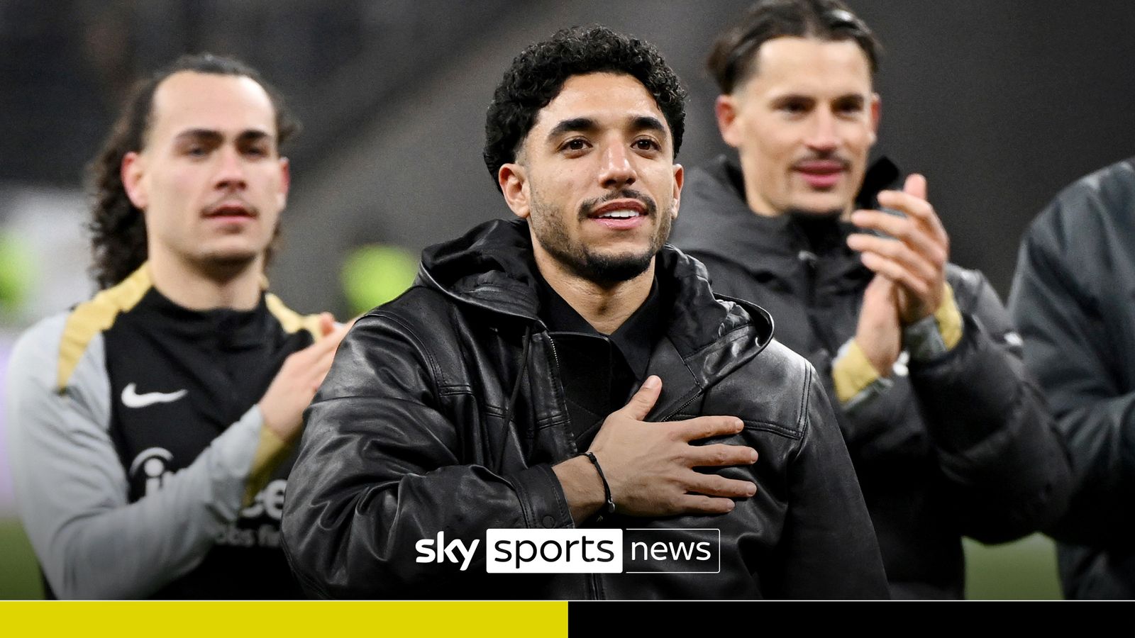 Omar Marmoush: Frankfurt star stands in arms with team-mates as fans ...