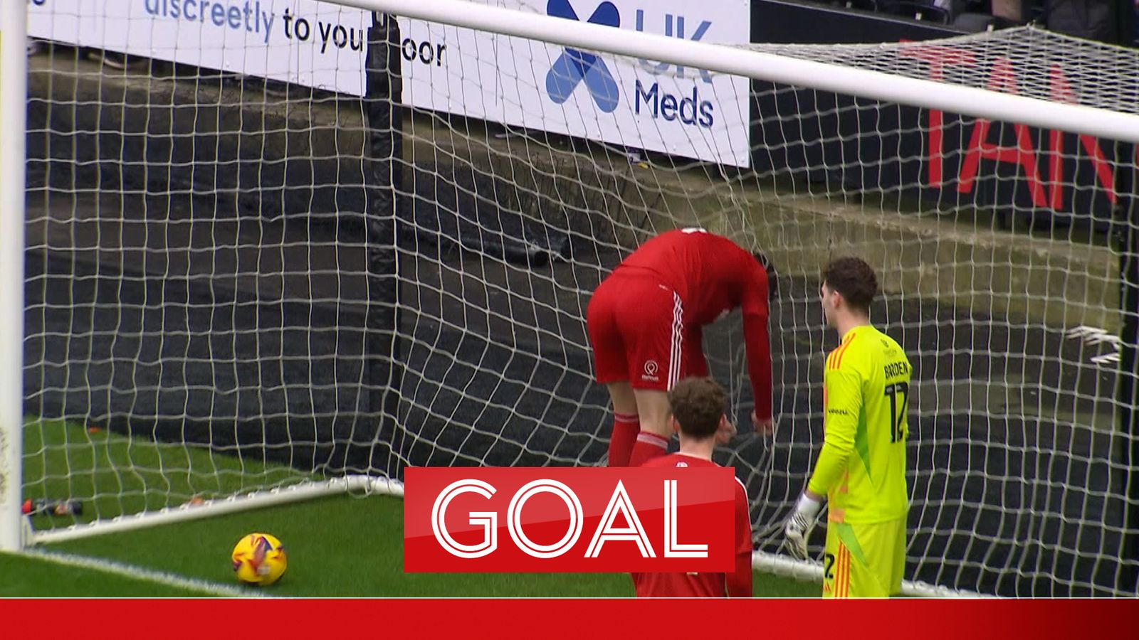David McGoldrick puts Notts County ahead after HORRENDOUS clearance attempt from Ryan Delaney ...