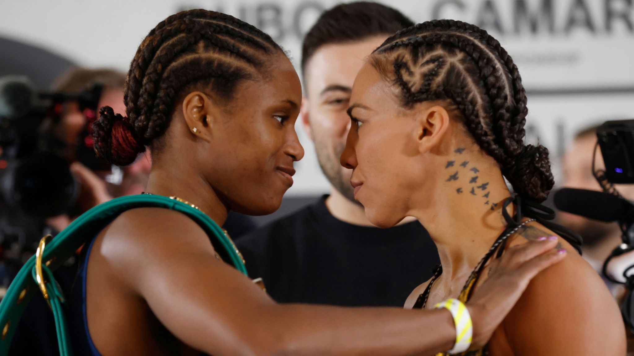 Caroline Dubois and Jessica Camara go nose-to-nose in weigh-in ...