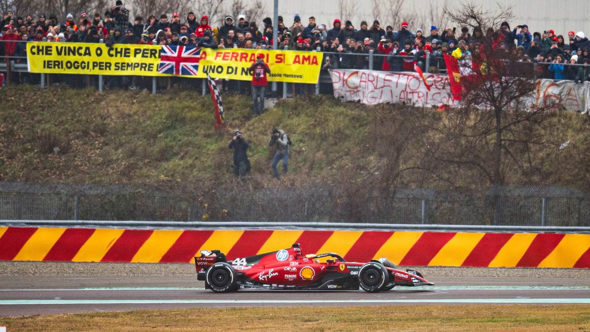 Lewis Hamilton drives Ferrari F1 car for first time in test at new team ...