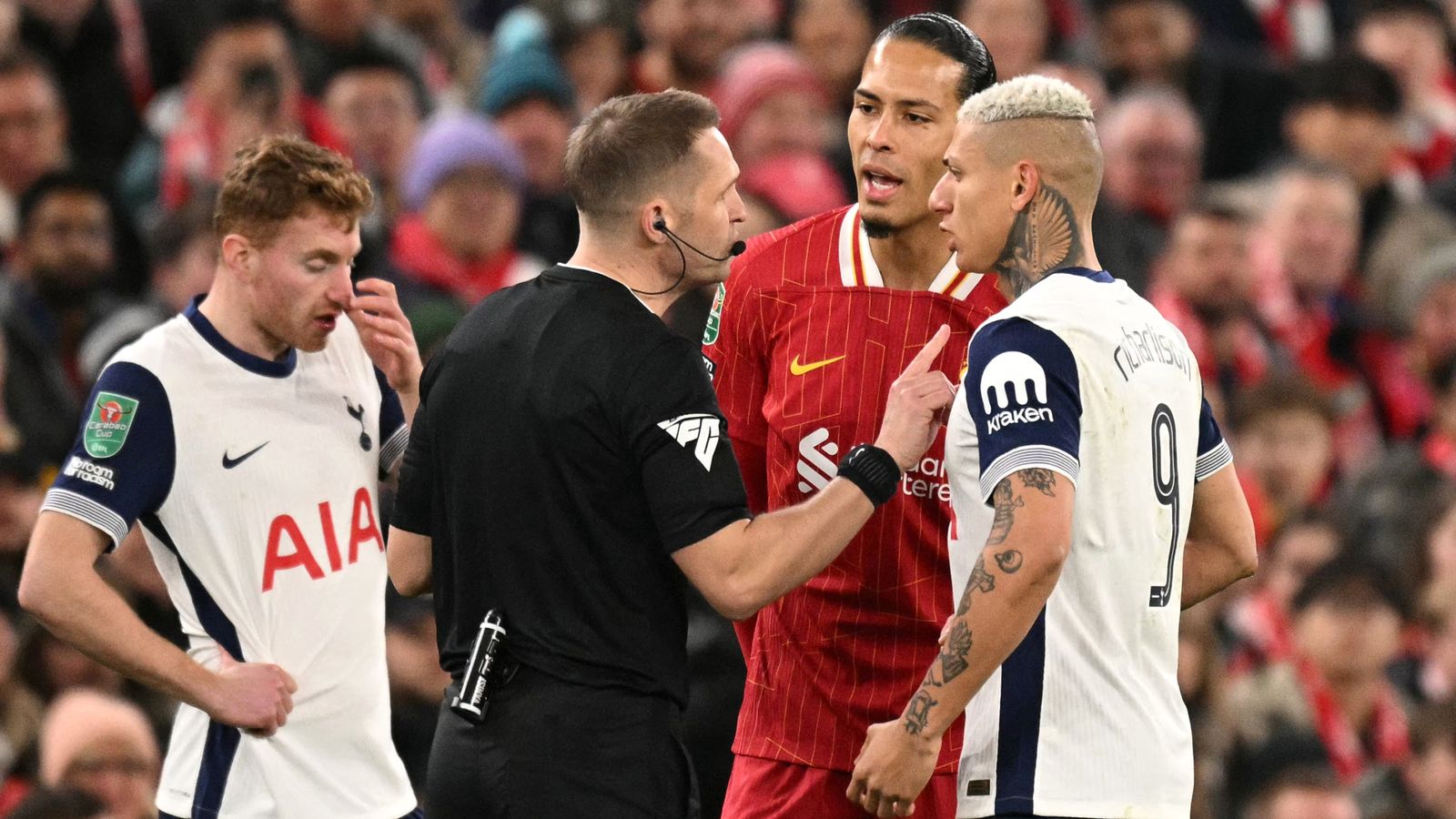 Liverpool captain Virgil van Dijk 'trolls' Spurs forward Richarlison ...