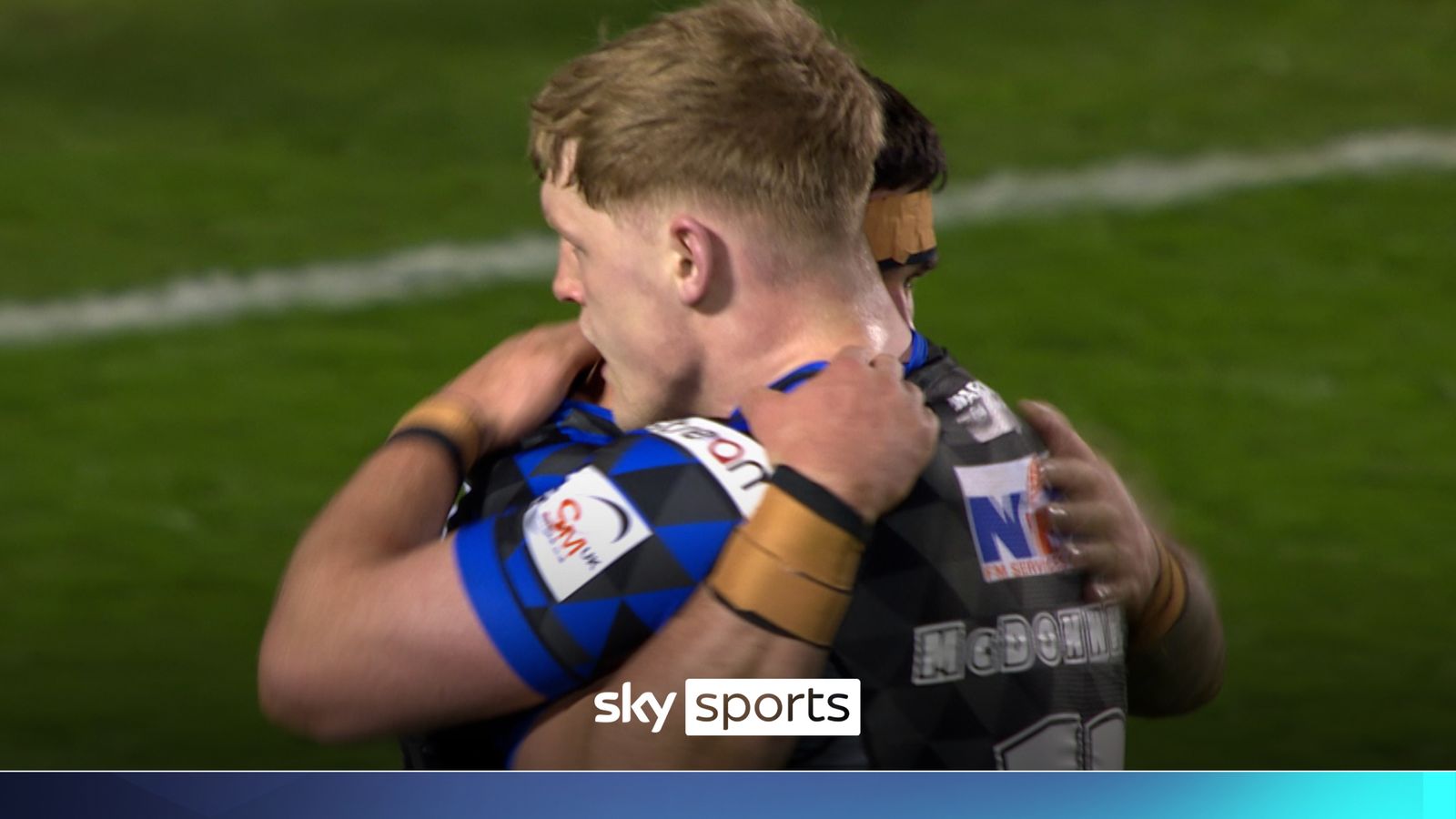 James McDonnell runs under the posts after a well-worked Rhinos move ...