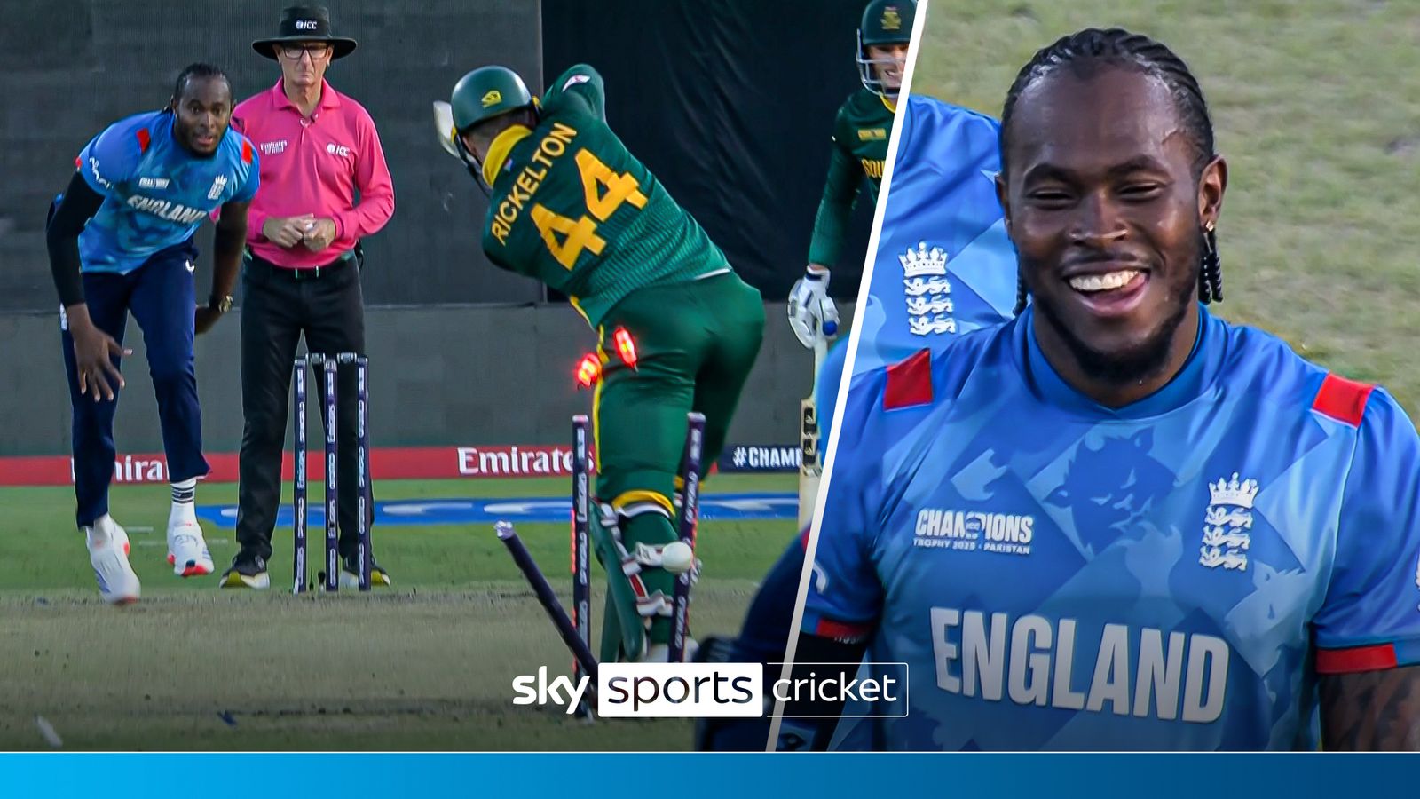 Champions Trophy: Jofra Archer bowls Ryan Rickelton | Cricket News ...