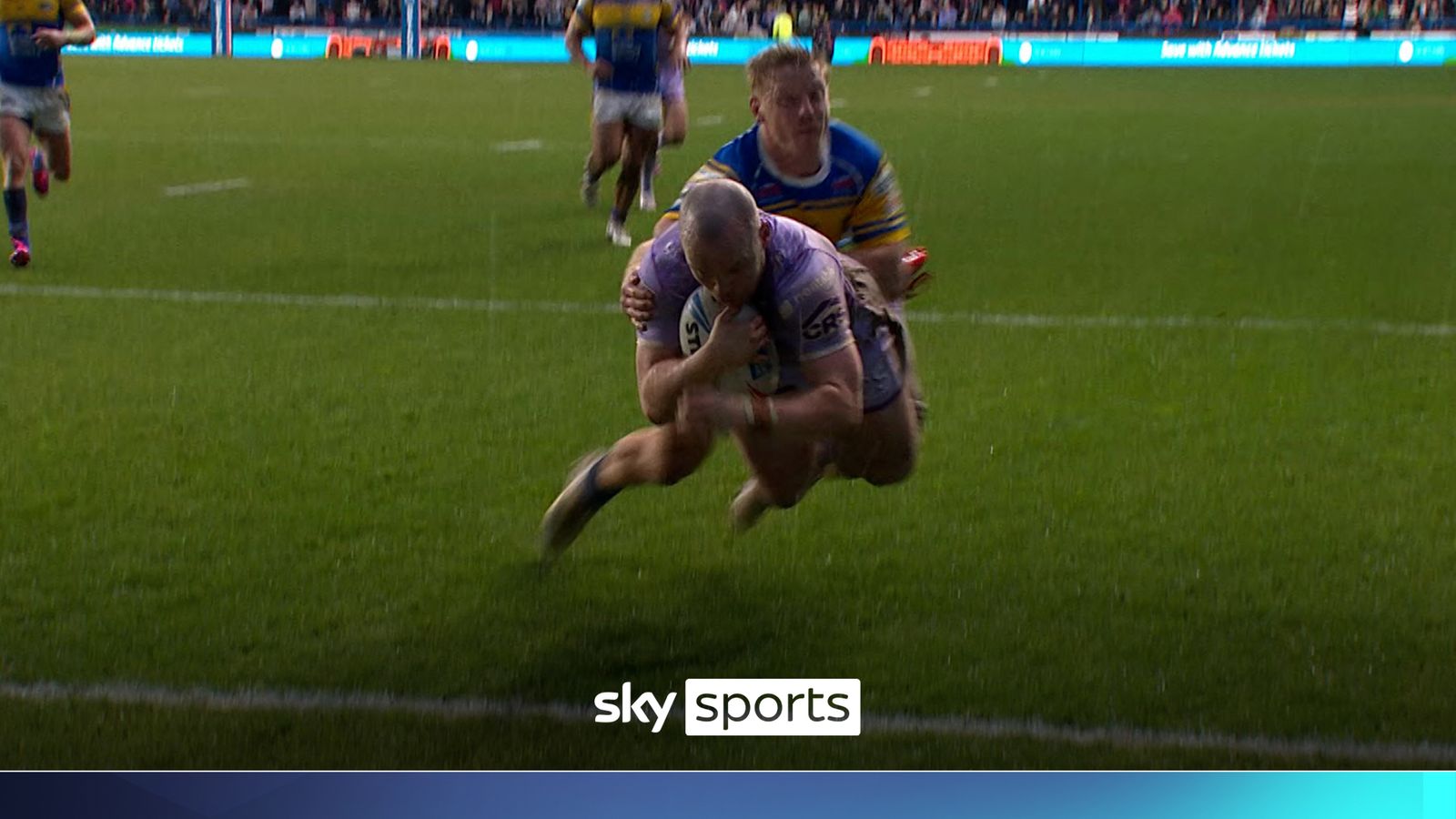 Wigan Warriors' Liam Marshall pulls one back on the stroke of halftime ...