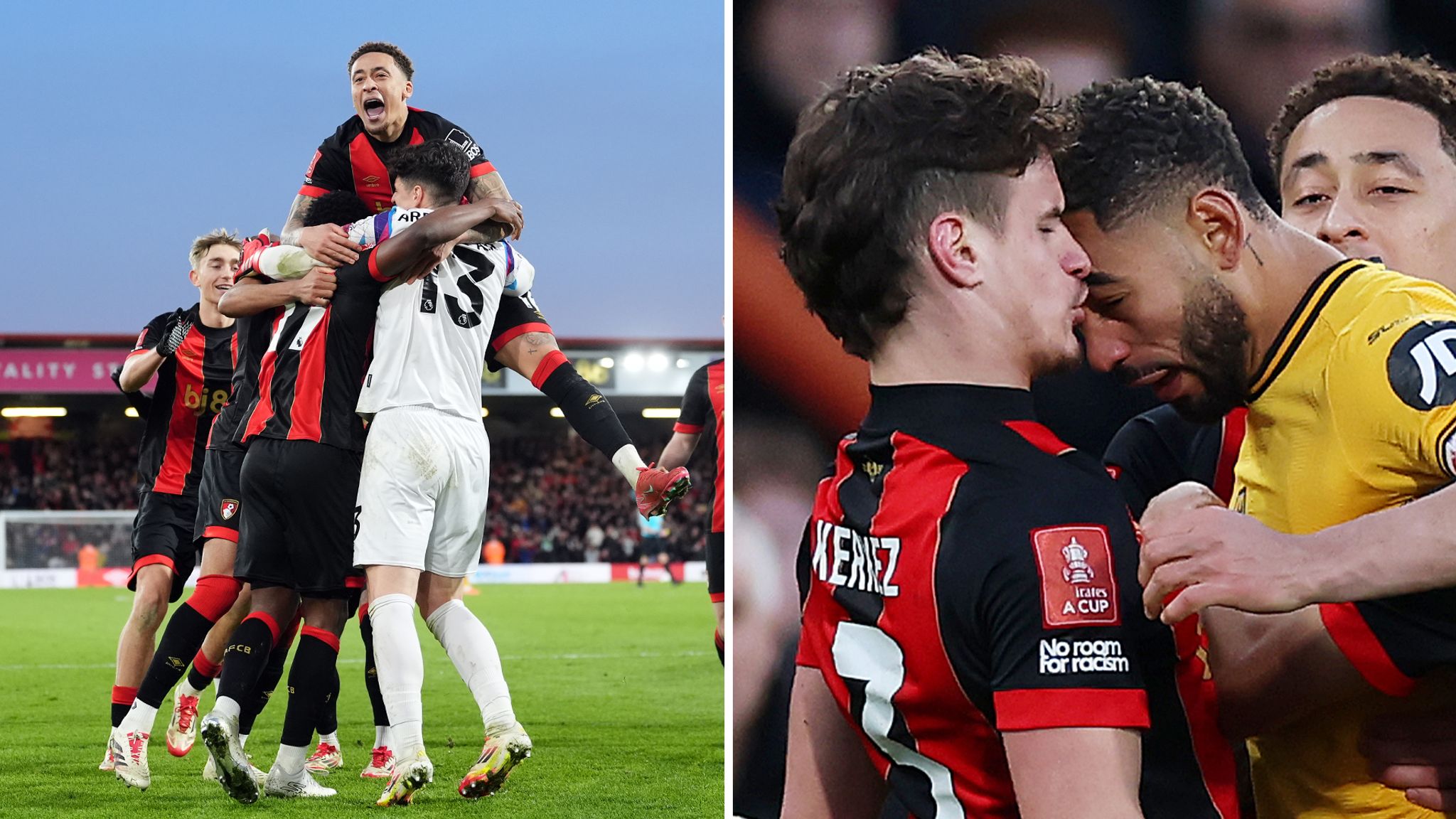 Bournemouth 1-1 Wolves (5-4 on penalties): Matheus Cunha sent off as ...