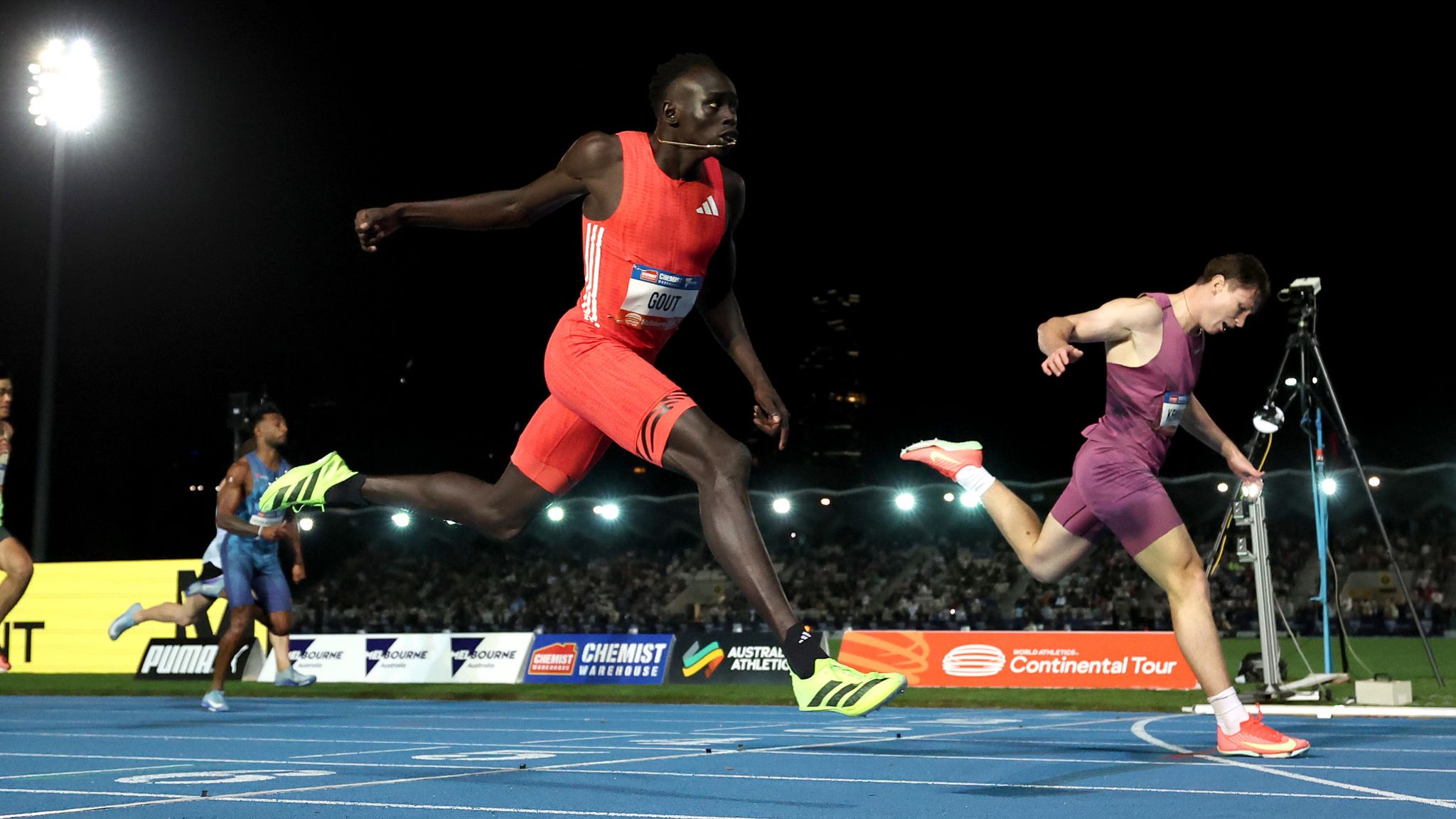 Gout Gout loses at Maurie Plant Meet as teenage sprint sensation is edged out by Lachlan Kennedy ...