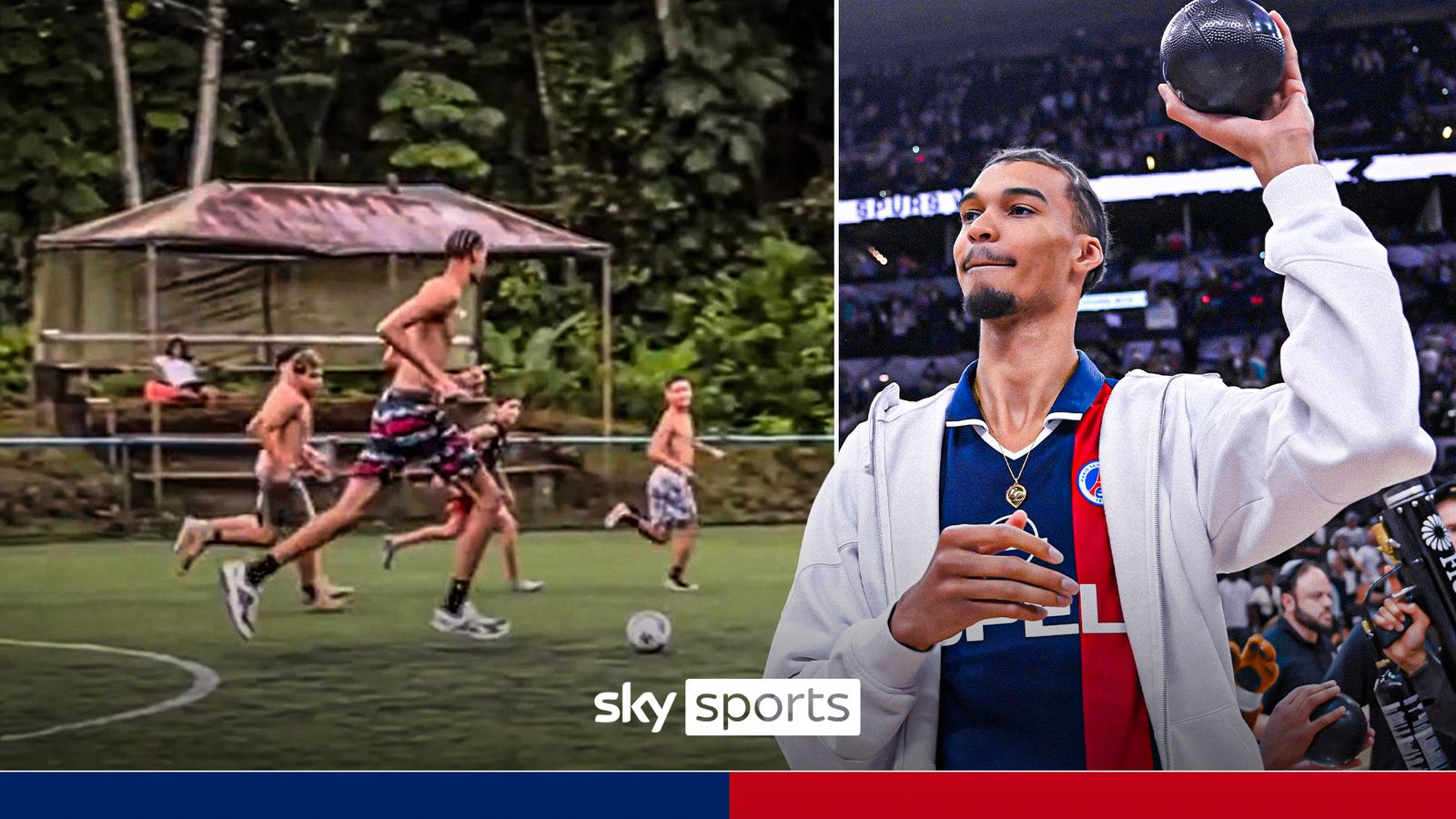 NBA star Victor Wembanyama enjoys a game of football with fans | NBA ...