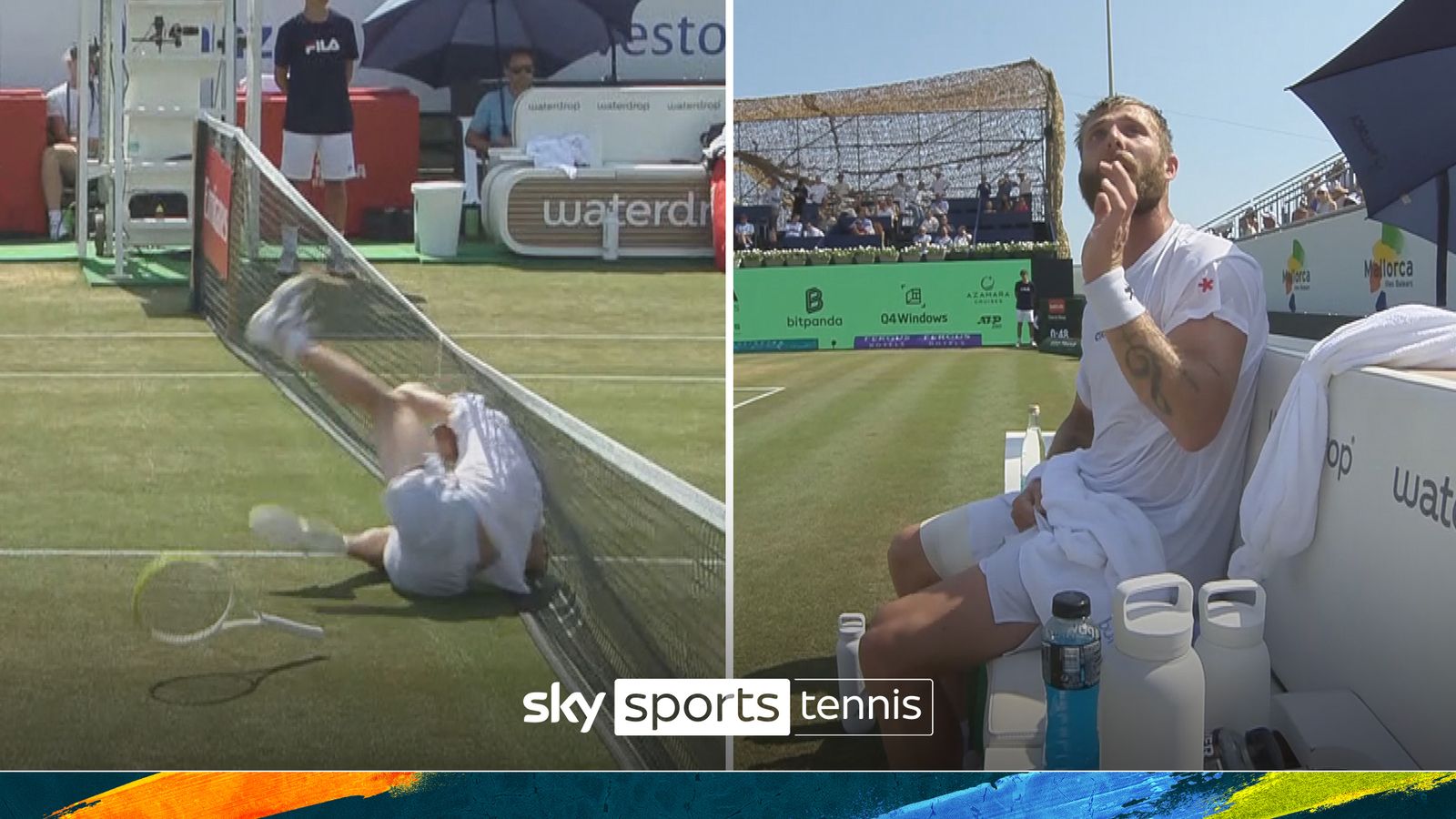 Corentin Moutet rants at umpire and refuses to restart play after losing point for falling in to ...