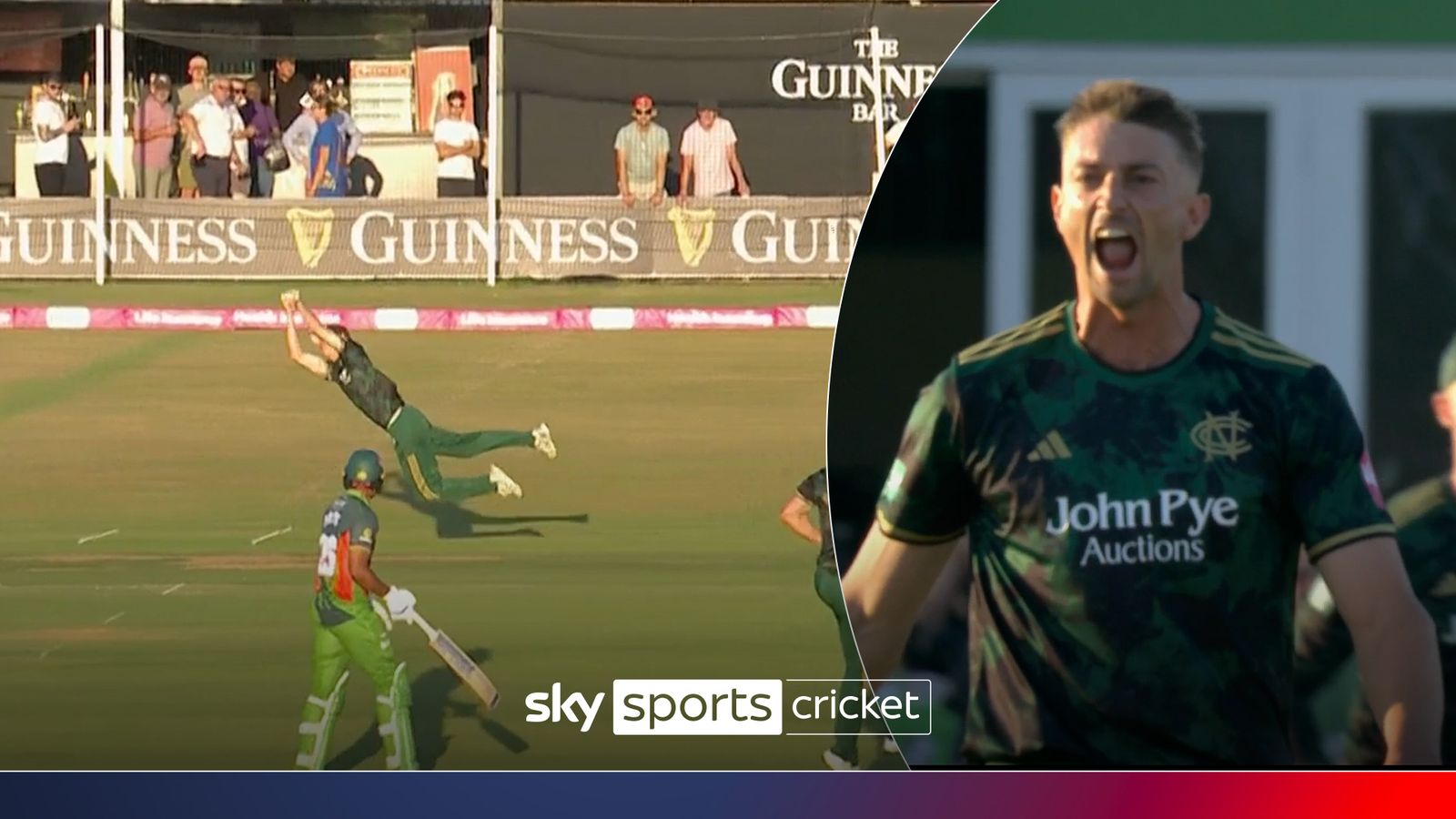 Outlaw's Calvin Harrison takes spectacular diving catch in T20 Blast ...