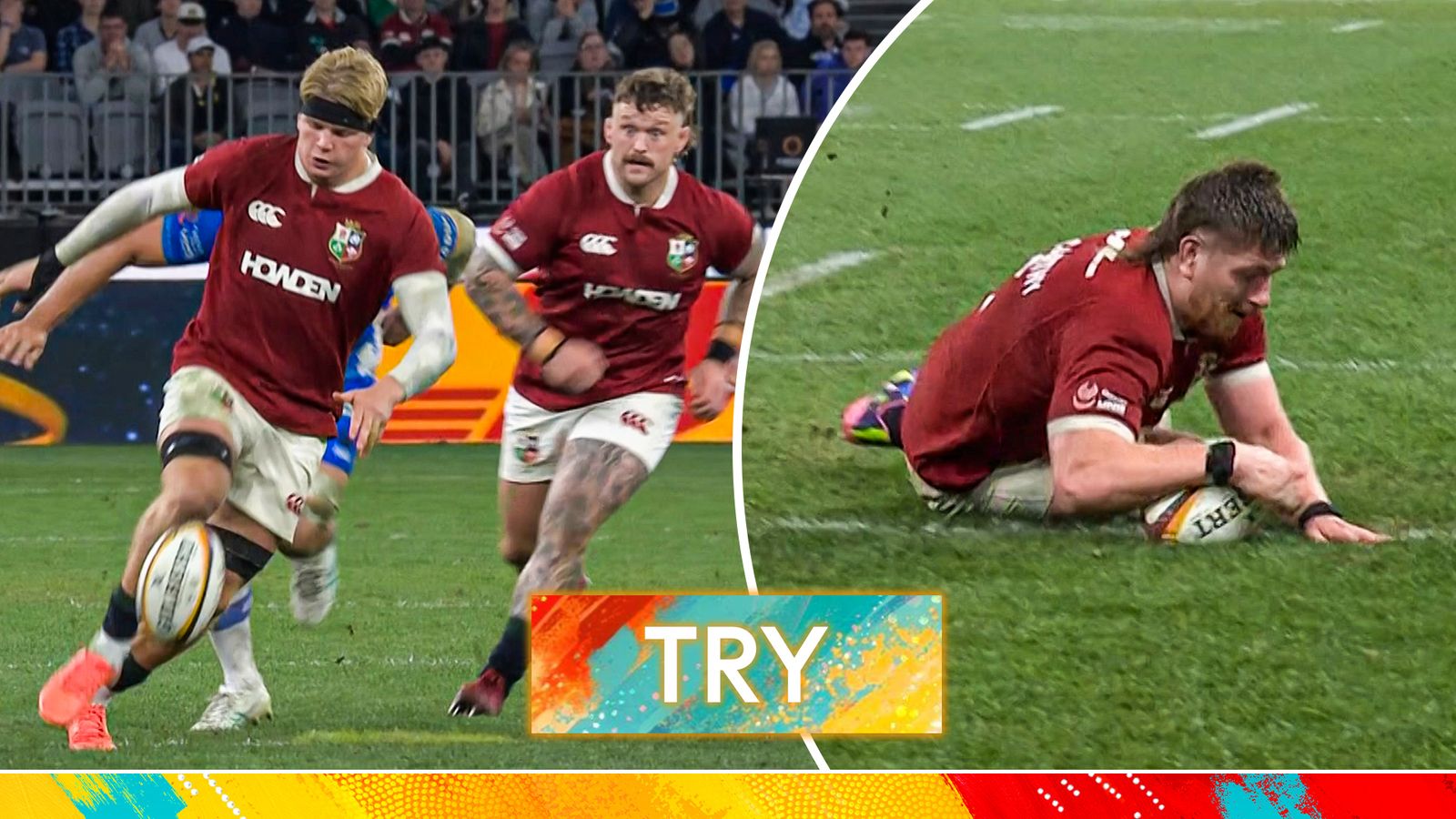Joe McCarthy goes over for another Lions try after Henry Pollock ...