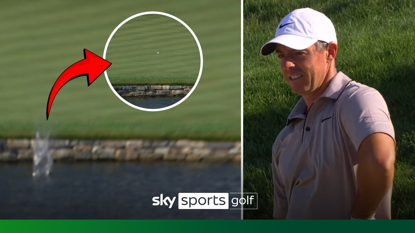 Rory McIlroy left stunned after ball skips over water to fairway at ...