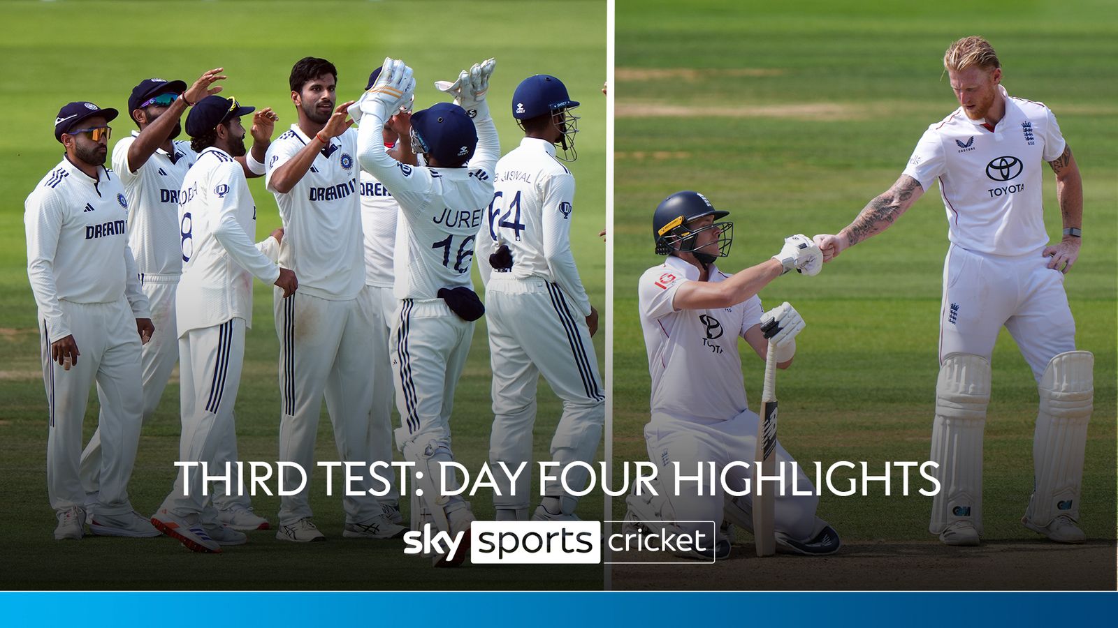 England vs India: Ben Stokes strikes with last ball of day four as ...