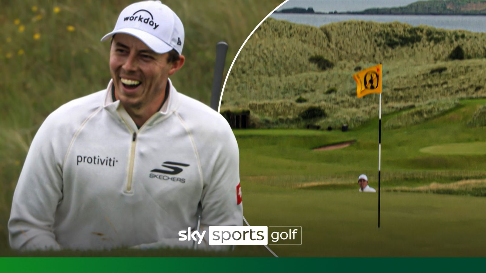 The Open: Matt Fitzpatrick holes out amazing slam-dunk to grab share of ...