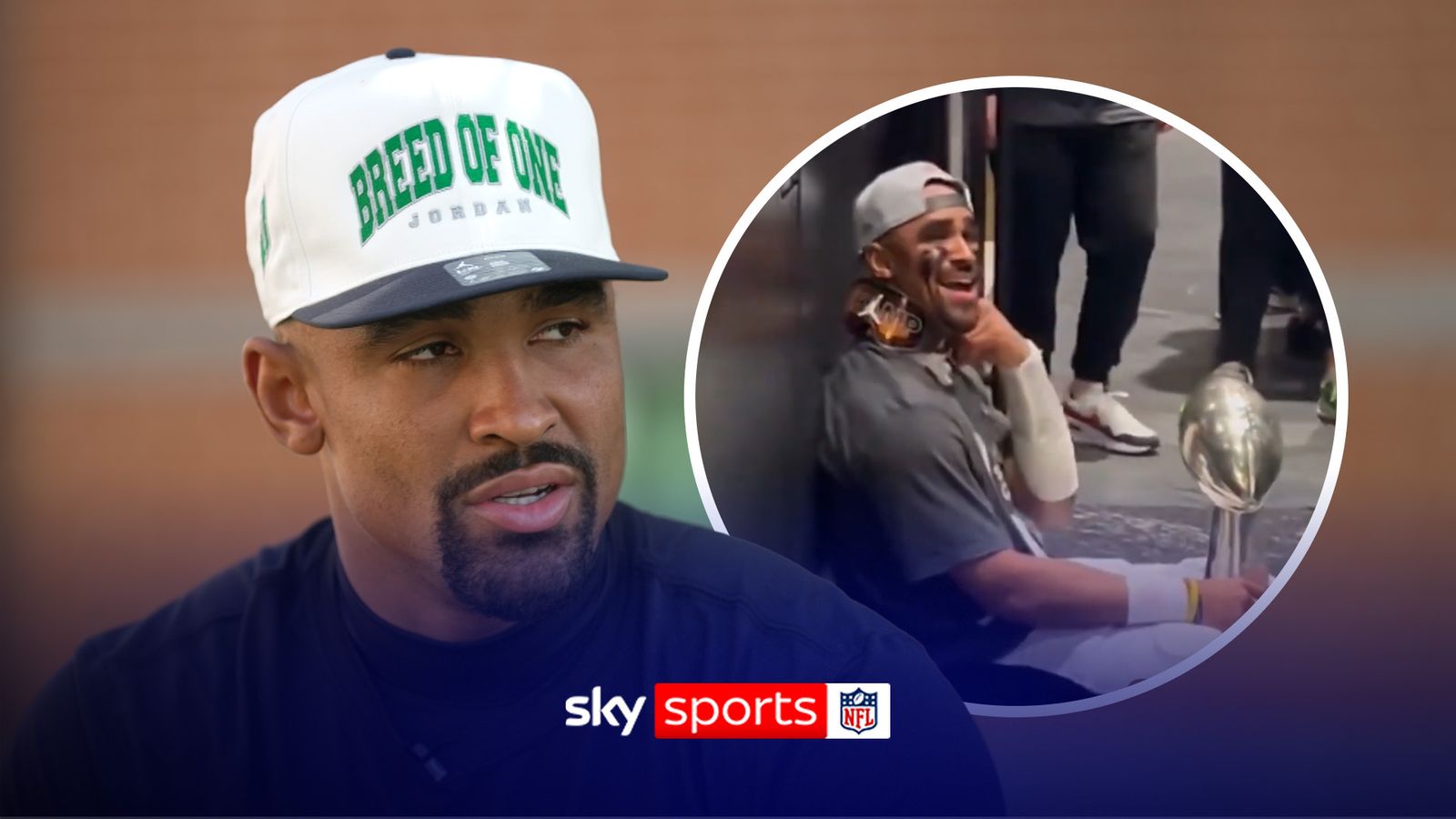 Philadelphia Eagles Jalen Hurts on THAT viral 2025 Super Bowl ...