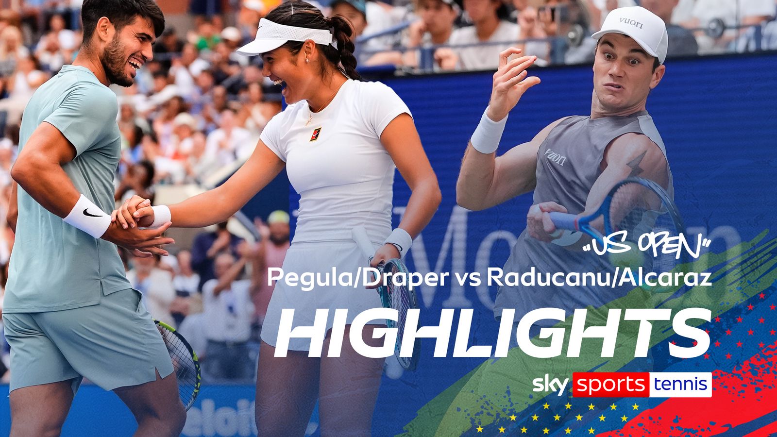 US Open mixed doubles: Jack Draper, Jessica Pegula beat Emma Raducanu, Carlos Alcaraz in first ...