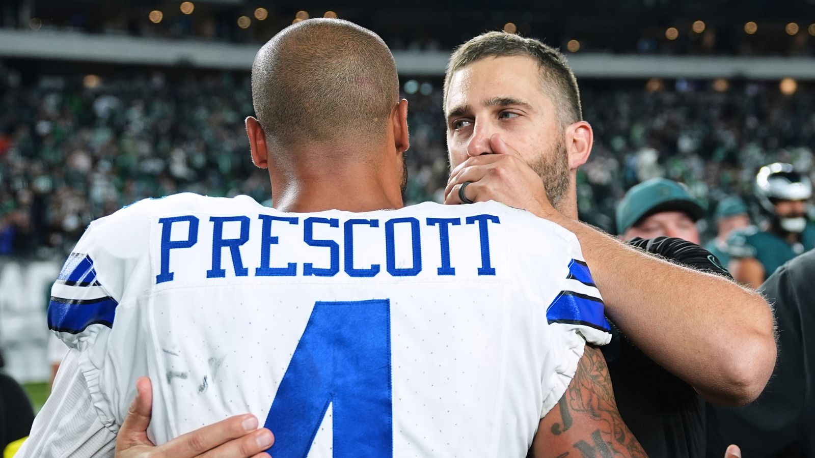 Dak Prescott denies spitting at Jalen Carter first after Philadelphia Eagles star is ejected in ...