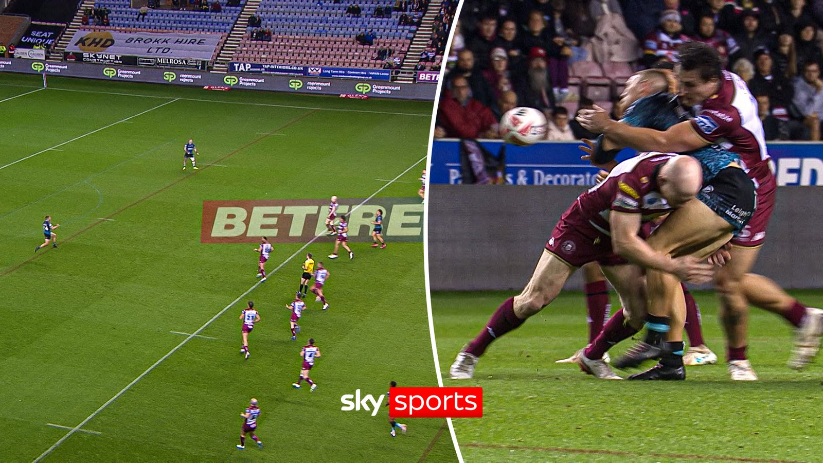 Wigan Warriors vs Leigh Leopards: Bailey Hodgson punished by big tackle ...