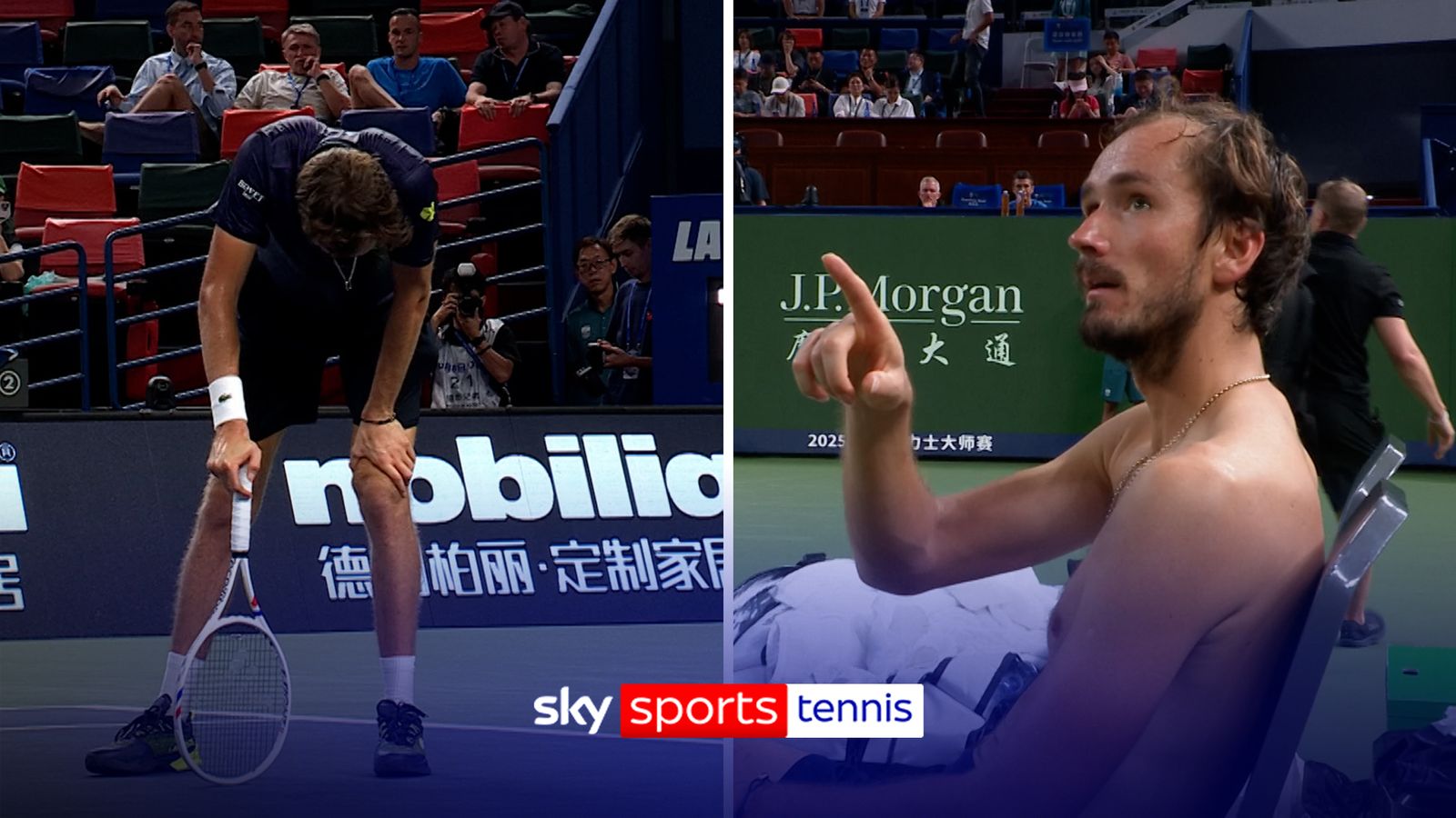 Shanghai Masters: Medvedev cramps up before launching into rant at umpire! | Tennis News | Sky ...