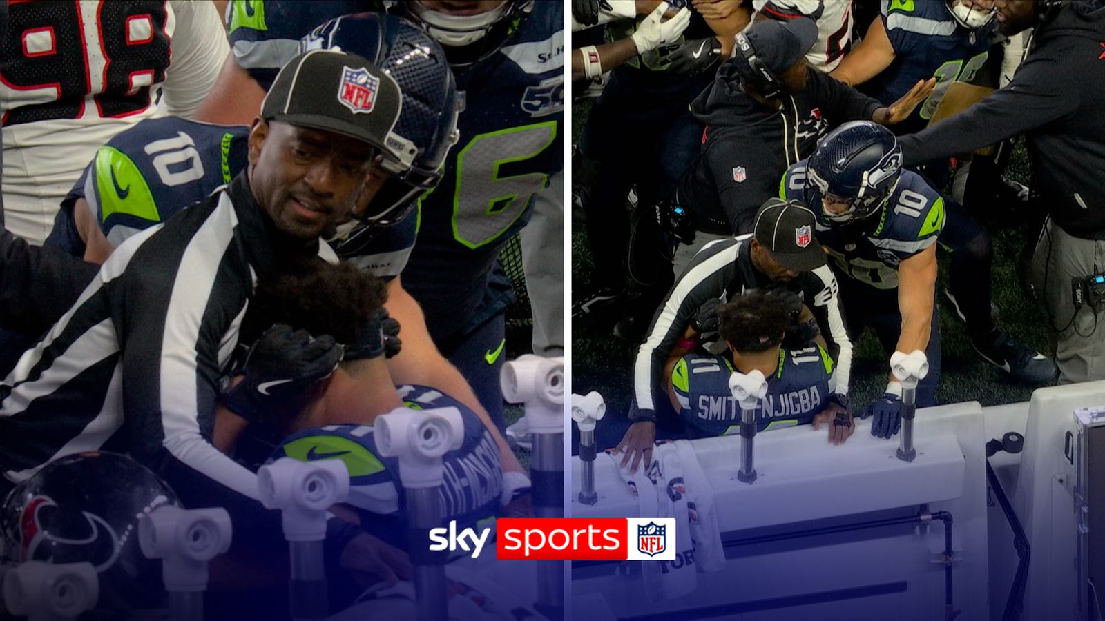 Texans @ Seahawks: NFL referee protects player from brawl! | NFL News ...