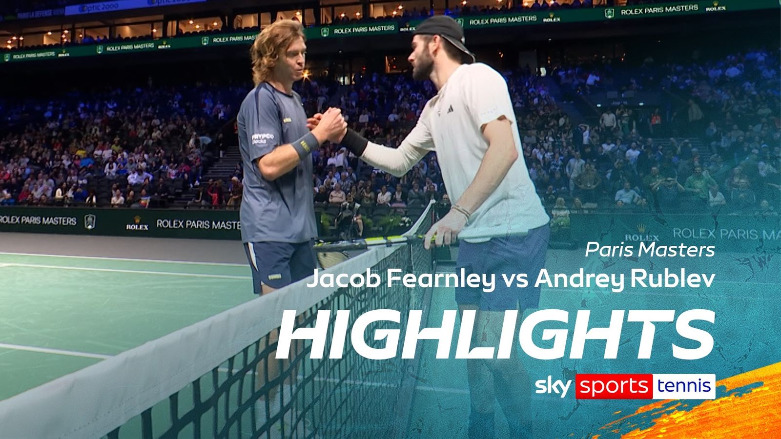 Jacob Fearnley vs Andrey Rublev | Paris Masters highlights | Tennis ...