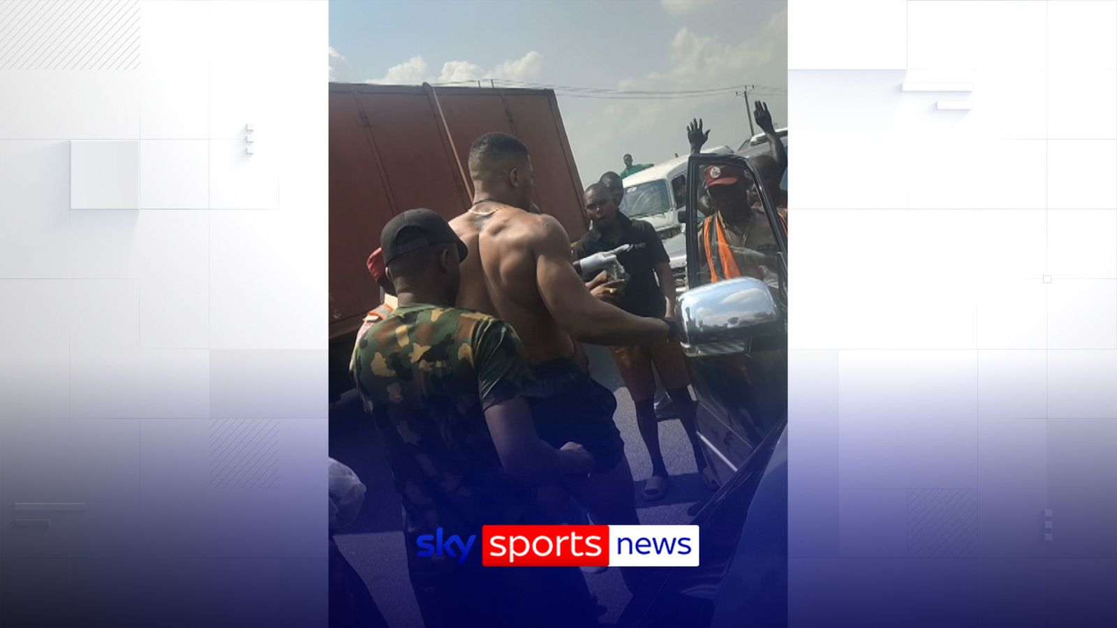 Anthony Joshua walks unaided away from vehicle after fatal car crash in ...