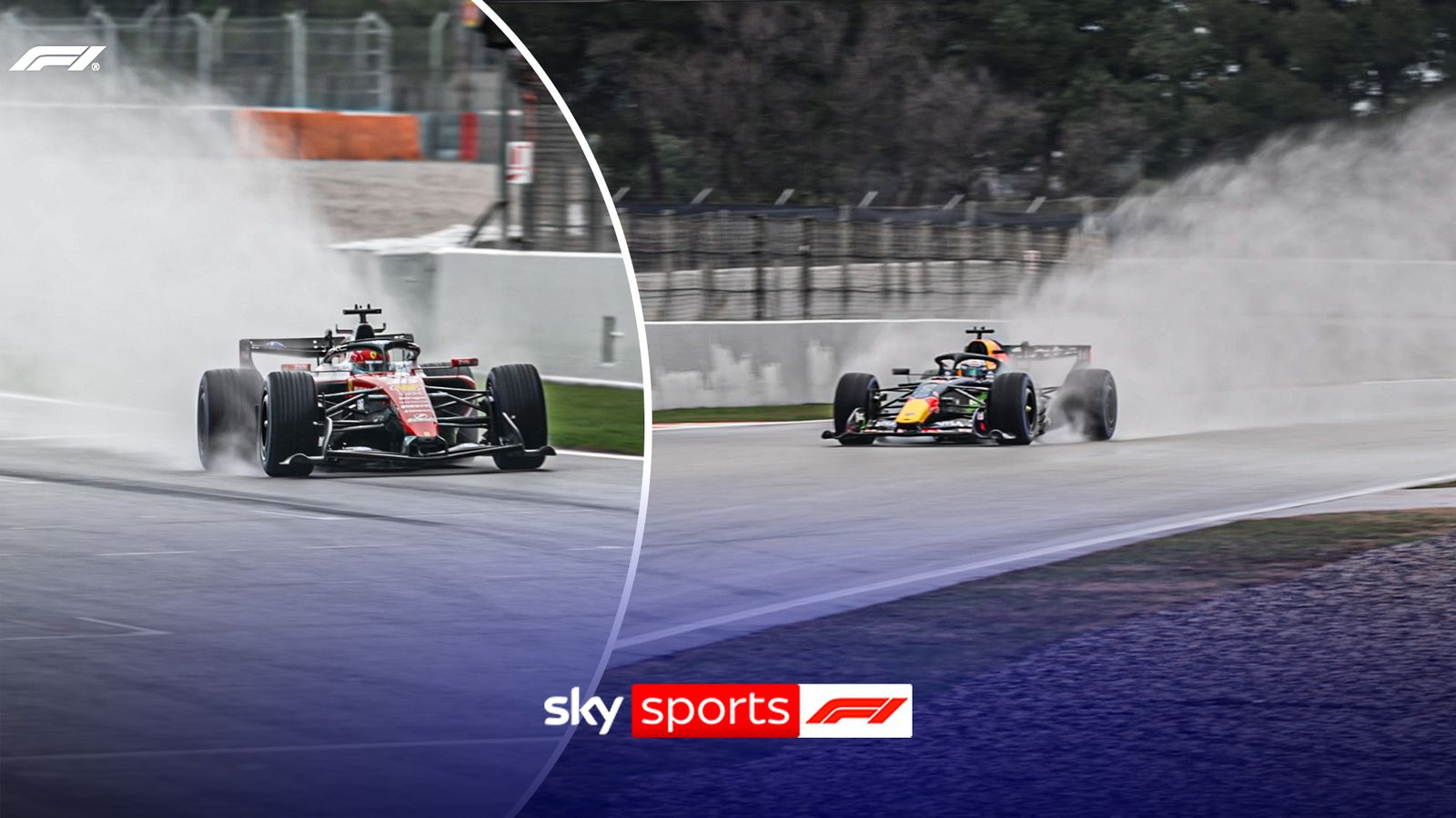 F1: Ferrari and Red Bull take on rain-hit shakedown on day two in ...