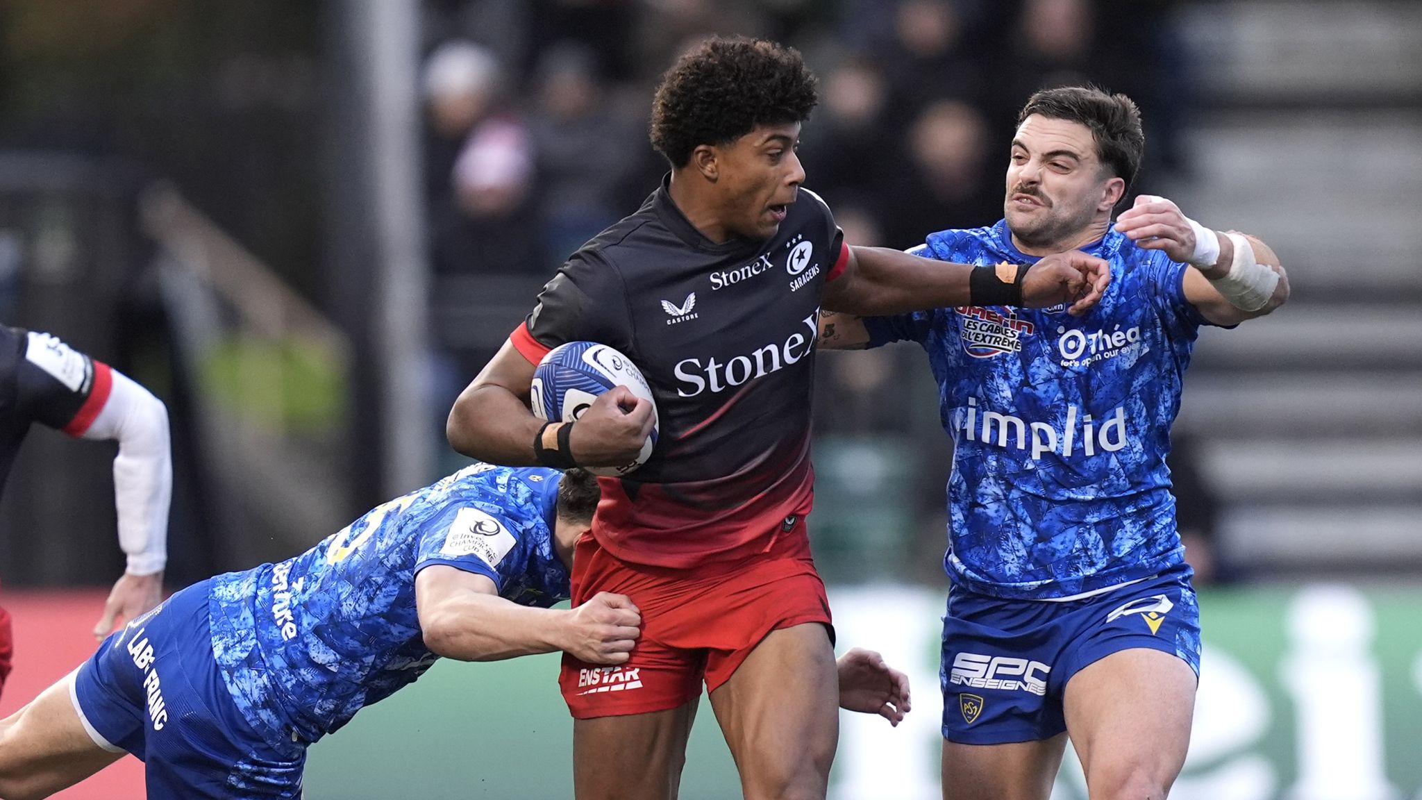 Noah Caluori scores four tries as Saracens overwhelm Newcastle 73-14 in ...