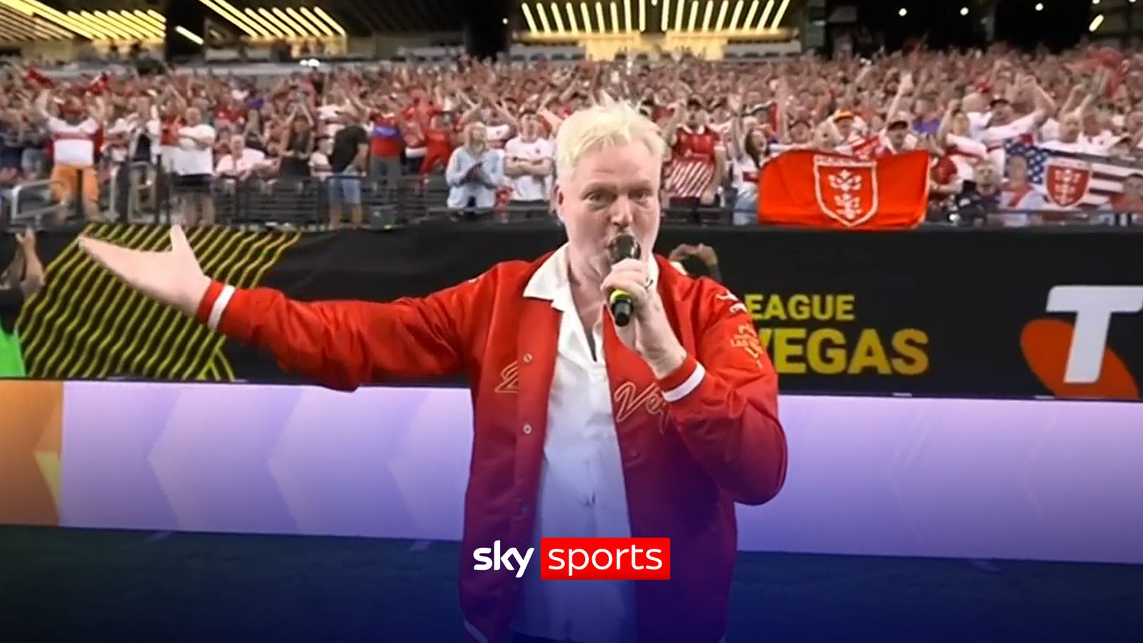 Erasure's Andy Bell entertains the crowd in Las Vegas | Rugby League ...