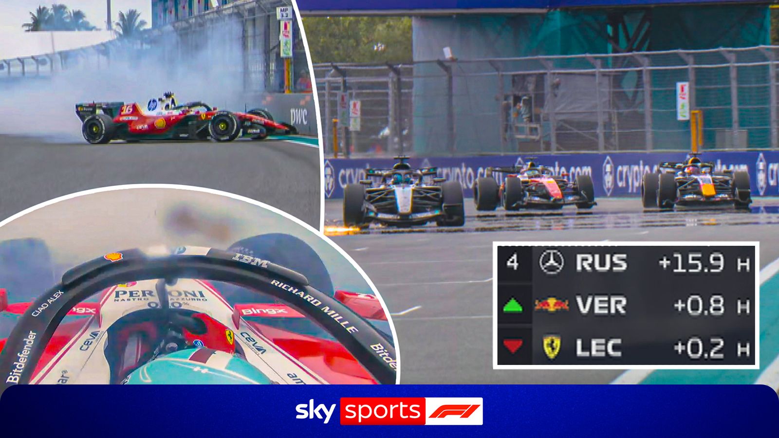 Miami Grand Prix: Last-lap DRAMA! Leclerc and Russell LIMP home as ...